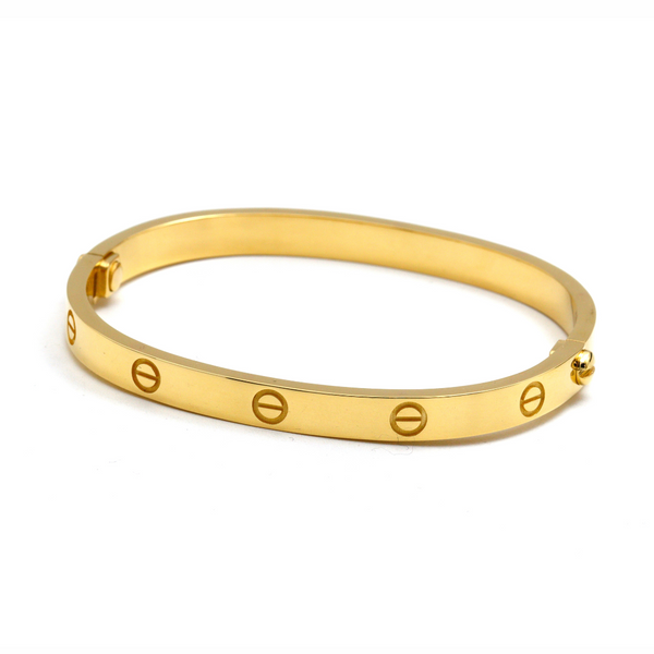 Real Gold Curved Rectangle Double Sided Screw Bangle GZJCT BLZ 0254/2 ...