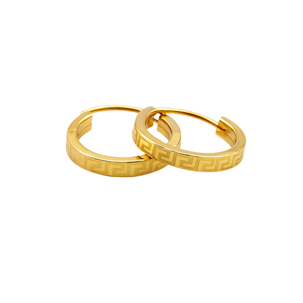Real Gold Round Maze Hoop Clip Earrings Set - Model 5682-3 E1911 – GOLD ...