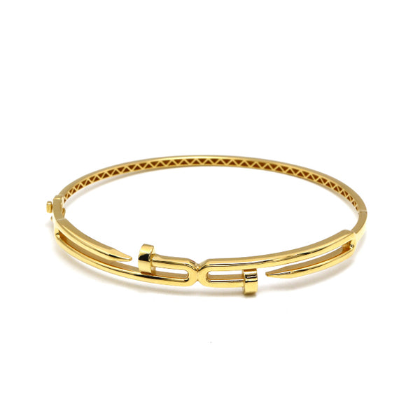 Real Gold Dual Nail Bangle GZJCT BNG1330 (Size 17) BA1646 – GOLD ZONE ...