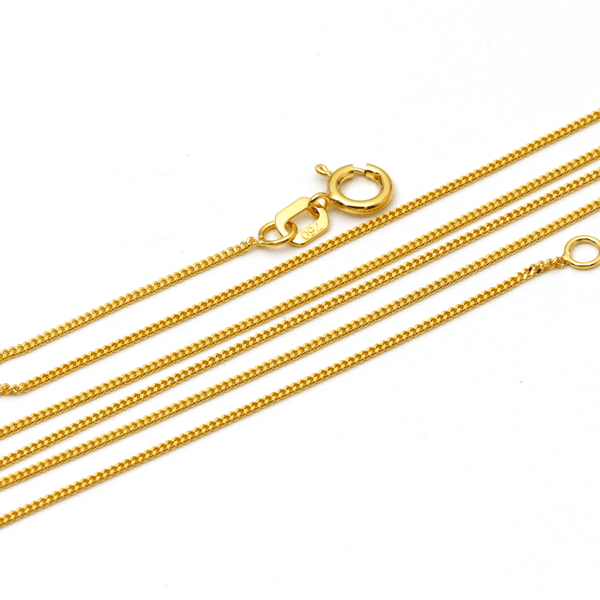 Real Gold Curb Flat Carpet Kids Chain Necklace 1153 (35 C.M) CH1250 ...